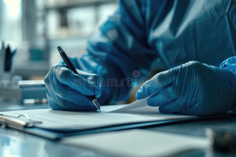 Workers are Writing on a Notepad Stock Image - Image of holding ...