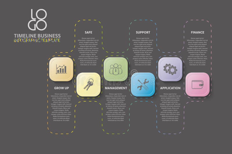 Workflow, Annual Report, Timeline, Dark Background Editorial Stock ...