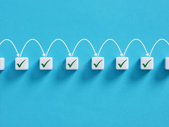 Workflow Automation System Indicated by Check Marks and Arrows Stock ...