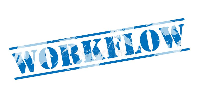 Workflow blue stamp stock illustration. Illustration of blue - 97577053