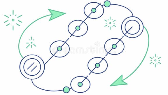 Workflow Chain of Connected Nodes, Process Flow, Dynamic System, Vector ...