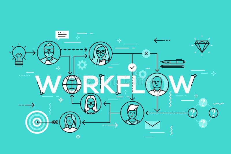 Workflow Efficiency Icon Set and Web Header Banner with Operations ...