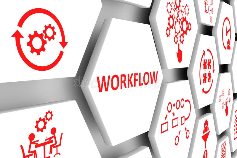 WORKFLOW Concept Cell Background Stock Illustration - Illustration of ...