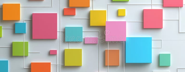 A Workflow Concept Featuring Colorful Sticky Notes, Numbered and ...