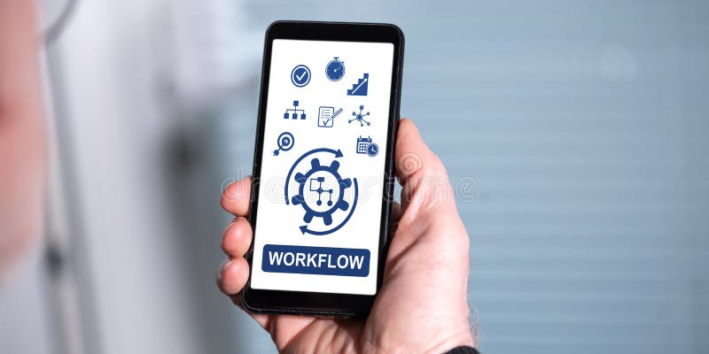 Workflow Concept on a Smartphone Stock Photo - Image of plan, strategy ...