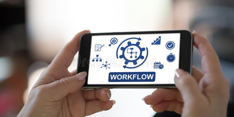 Workflow Concept on a Smartphone Stock Photo - Image of phone, step ...