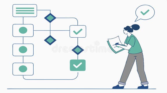 Workflow Diagram with Figures, Business Process Vector Design ...