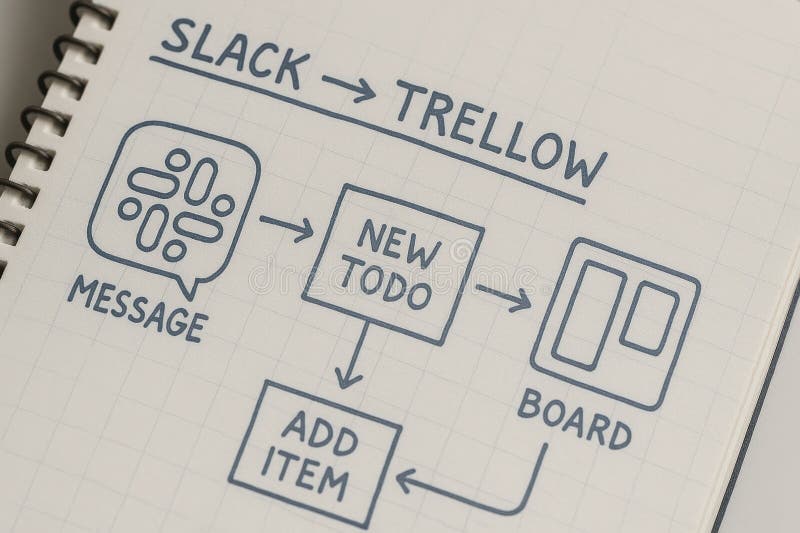 Workflow Diagram Illustrating Integration between Slack and Trello for ...
