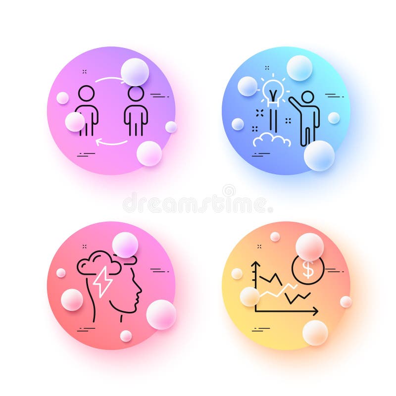 Workflow, Dollar Rate and Creative Idea Minimal Line Icons. for Web ...