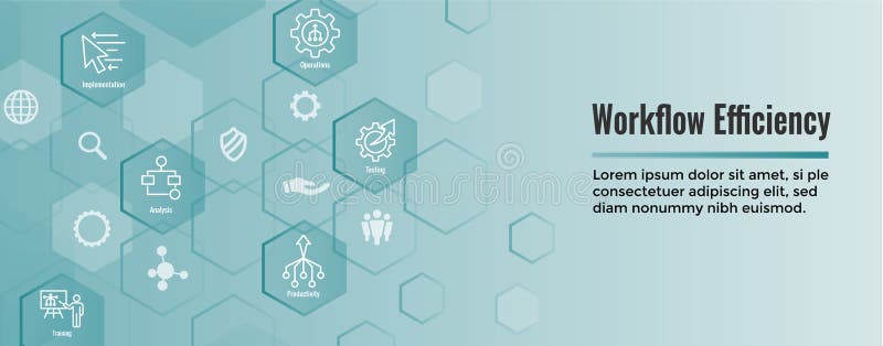 Workflow Efficiency Icon Set and Web Header Banner with Operations ...