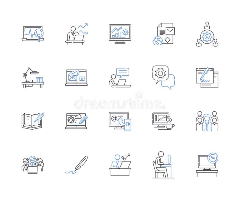Workflow and Employee Outline Icons Collection. Workforce, Employee ...