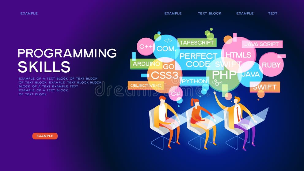 PROGRAMMING SKILLS Concept Banner Stock Vector - Illustration of ...