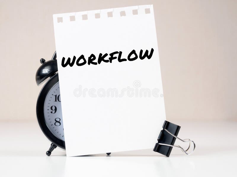 Workflow Header White Note Paper Background Alarm Clock Stock Photos ...