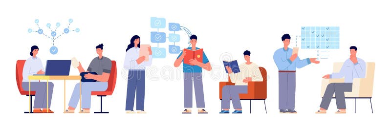 Workflow. Human Resources, Professionals Working Together Stock Vector ...