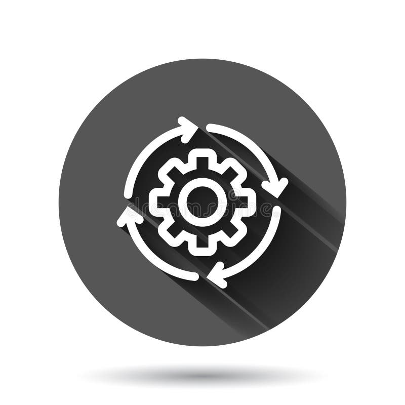 Workflow Icon in Comic Style. Gear Effective Cartoon Vector ...