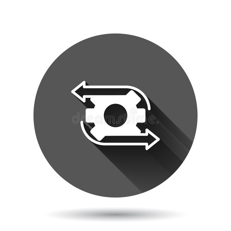 Workflow Icon in Comic Style. Gear Effective Cartoon Vector ...