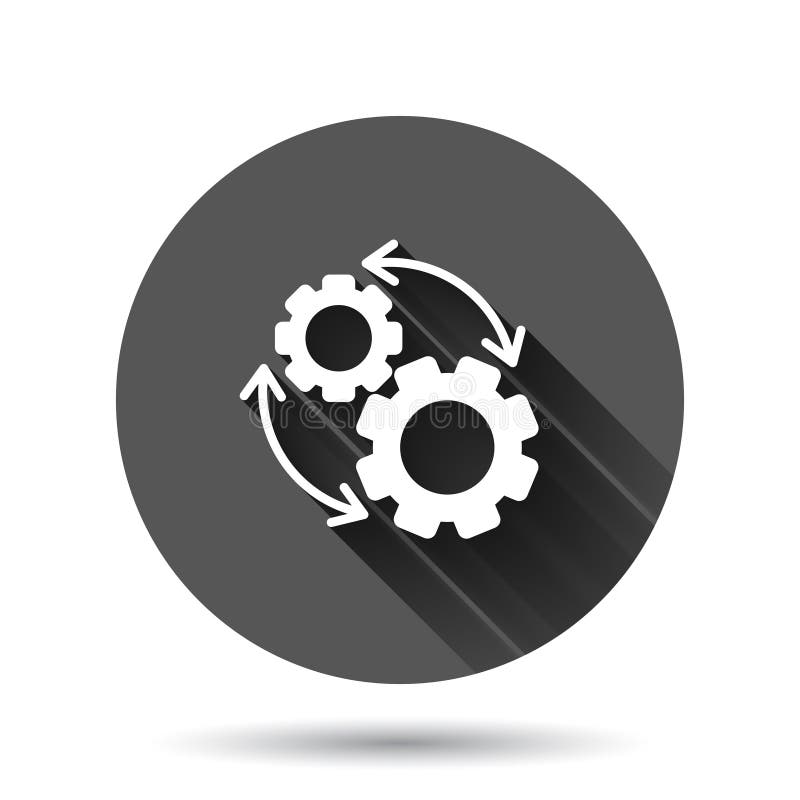 Workflow Icon in Comic Style. Gear Effective Cartoon Vector ...