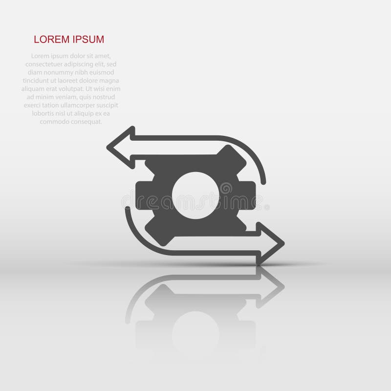 Workflow Icon in Flat Style. Gear Effective Vector Illustration on ...