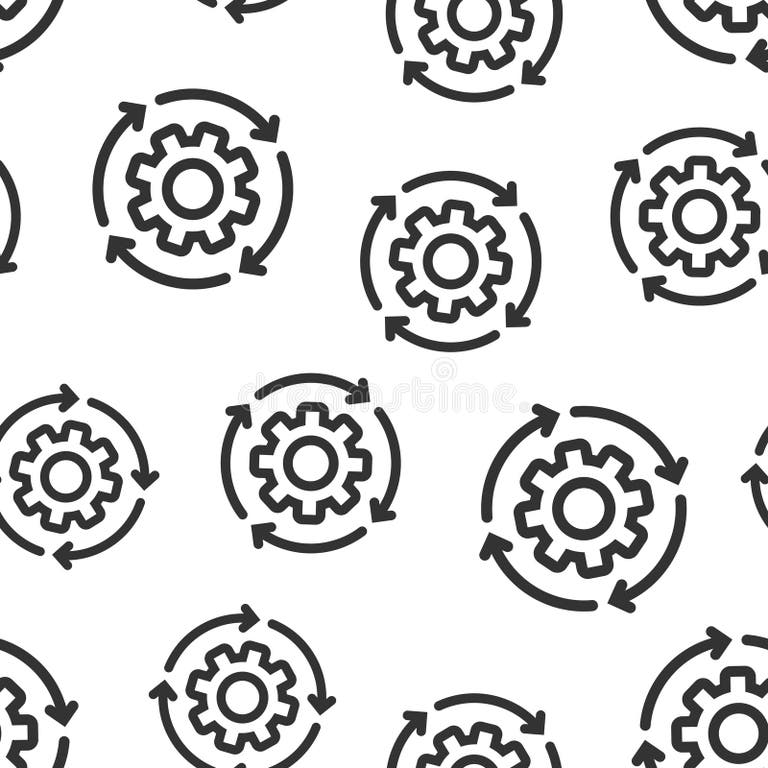 Workflow Process Icon Seamless Pattern Background Stock Illustrations ...