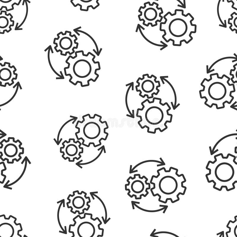 Workflow Icon in Comic Style. Gear Effective Cartoon Vector ...