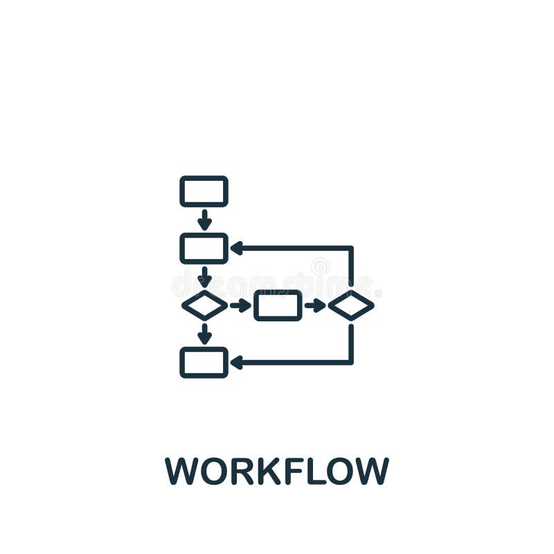 Workflow Icon. Monochrome Simple Sign from Collaboration Collection ...