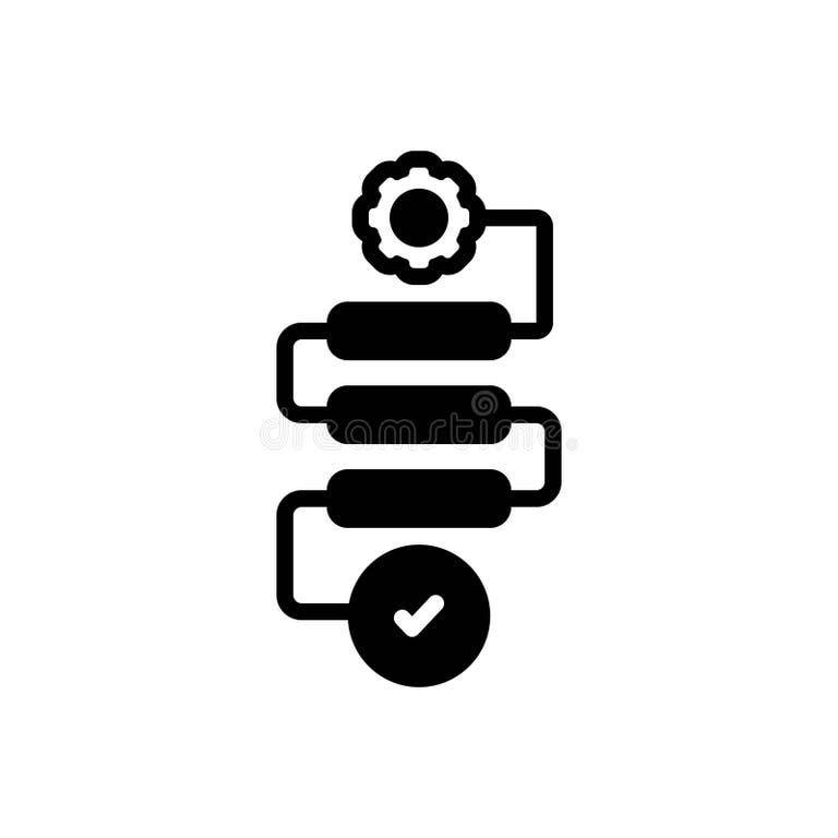 Black Solid Icon for Workflow, Progress and Workflow Stock Illustration ...