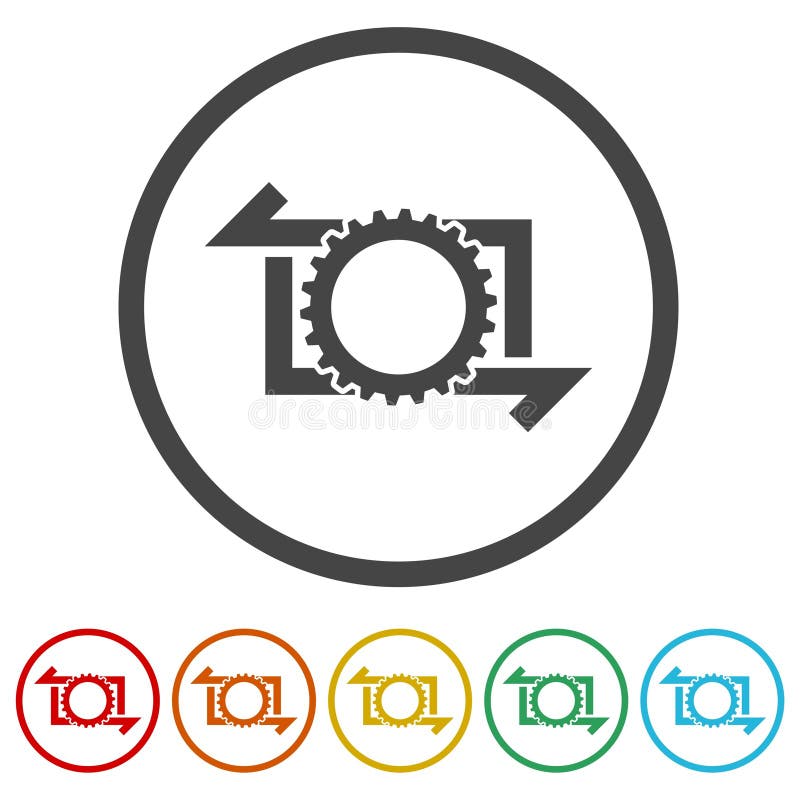 Workflow Icon. Set Icons in Color Circle Buttons Stock Vector ...