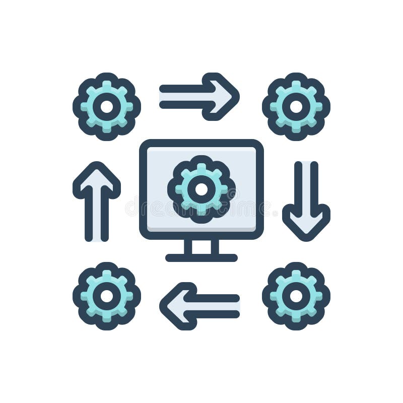 Color Illustration Icon for Workflow, Software and Networking Stock ...