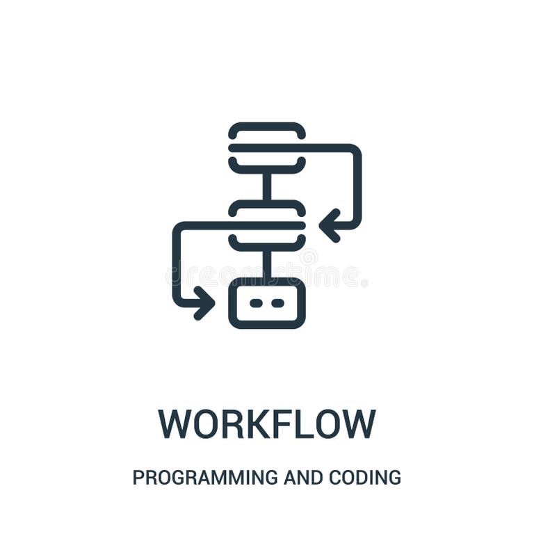 Workflow Icon Vector From Programming And Coding Collection Thin Line Workflow Outline Icon