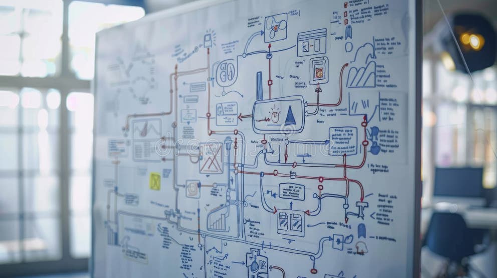 Workflow Infographic, a Visual Representation of Process Flow on a ...