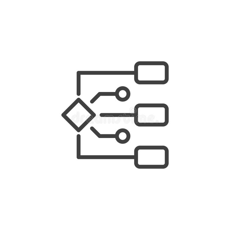 Workflow Line Icon, Outline Vector Sign, Linear Style Pictogram ...