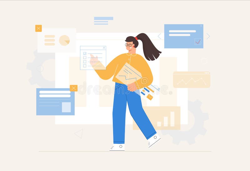 Workflow Management Business Concept Illustrations. UI UX Design ...