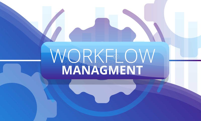 Workflow Management Concept Banner, Cartoon Style Stock Vector ...