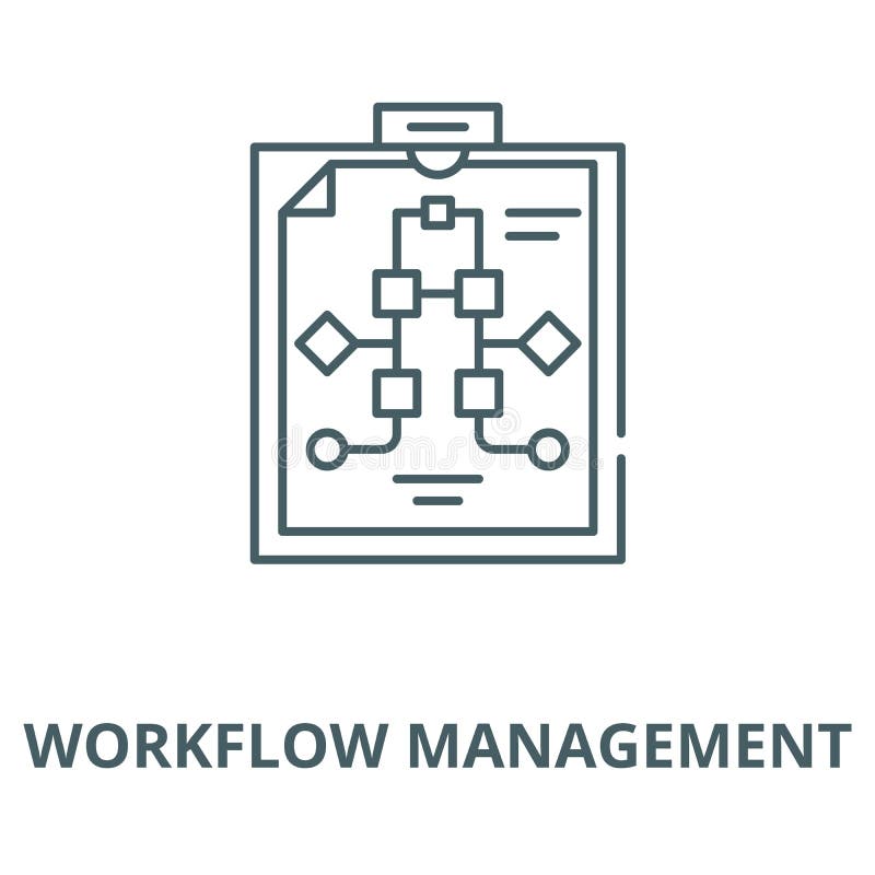 Workflow Management Vector Line Icon, Linear Concept, Outline Sign ... Workflow Management Vector Line Icon, Linear Concept, Outline Sign ...