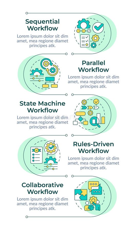 Workflow Models Infographic Vertical Sequence Stock Vector ...