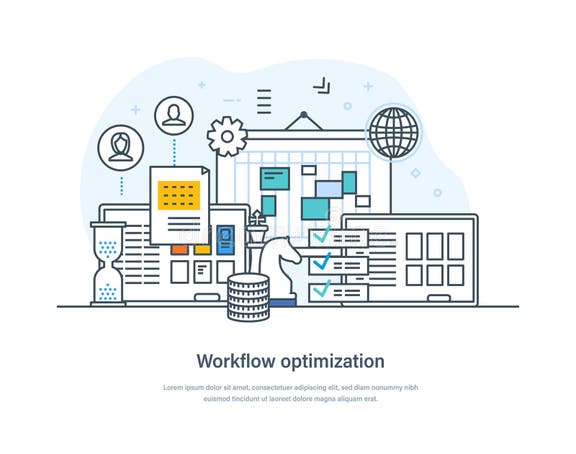 Workflow Optimization Business Process Improve Efficiency of Work Stock ...