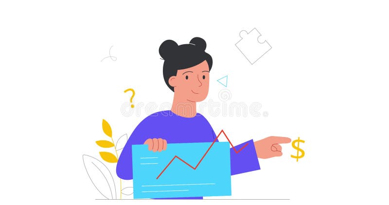 Workflow Optimization. Moving Banner with Female Entrepreneur or ...