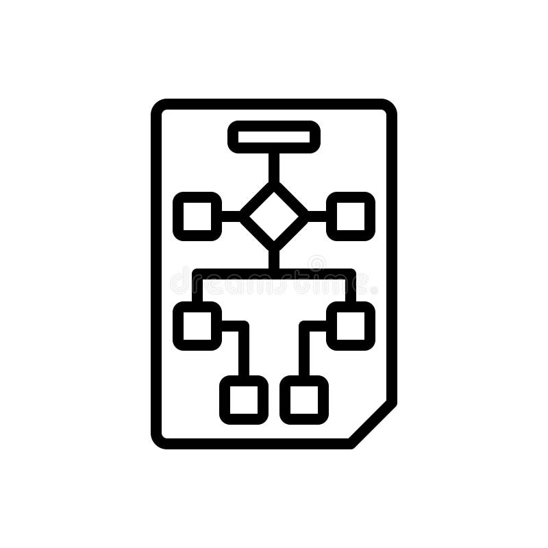 Black Line Icon for Workflow Planning, Plan and Project Stock Vector ...