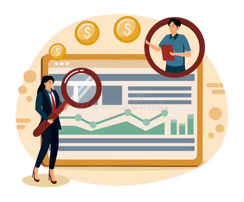 Workflow Process Concept. Two Young People are Analyzing Their Business ...