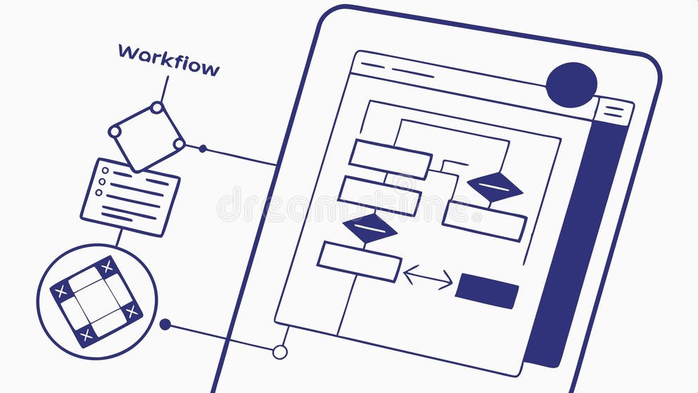 Workflow Process Diagram, Business Process and Task Flow Visualization Vector Design Generative ...