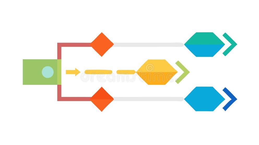 Workflow Process Flowchart with Arrows and Boxes, Vector Design ...