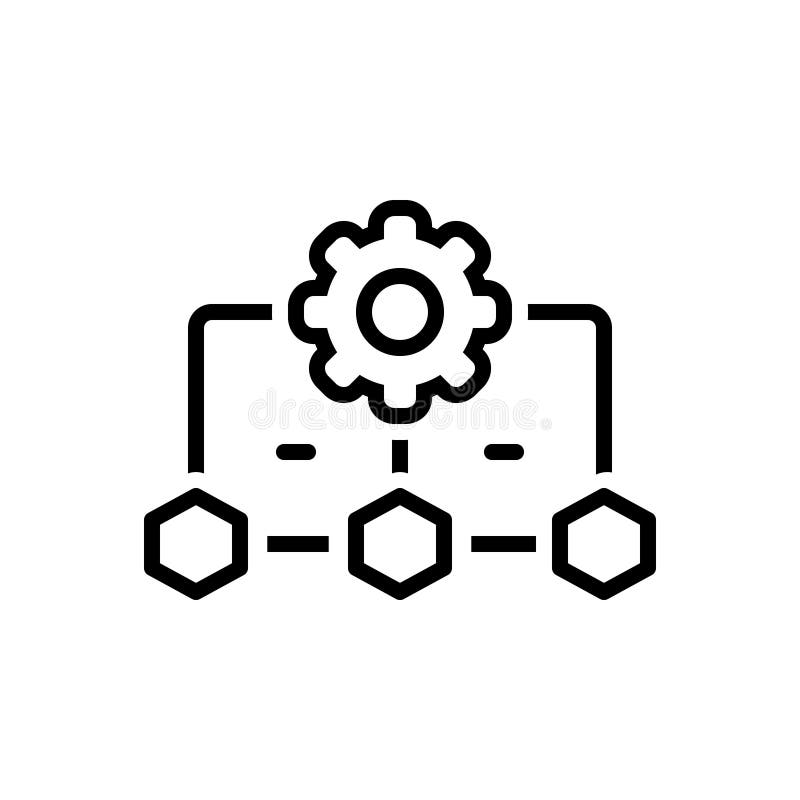 Black Line Icon for Workflow Process, Workflow and Plan Stock Vector ...