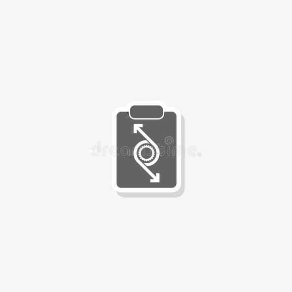 Workflow Process Icon Sticker Isolated on Gray Background Stock ...