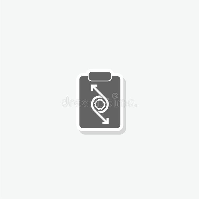 Workflow Process Icon Sticker Isolated on Gray Background Stock ...