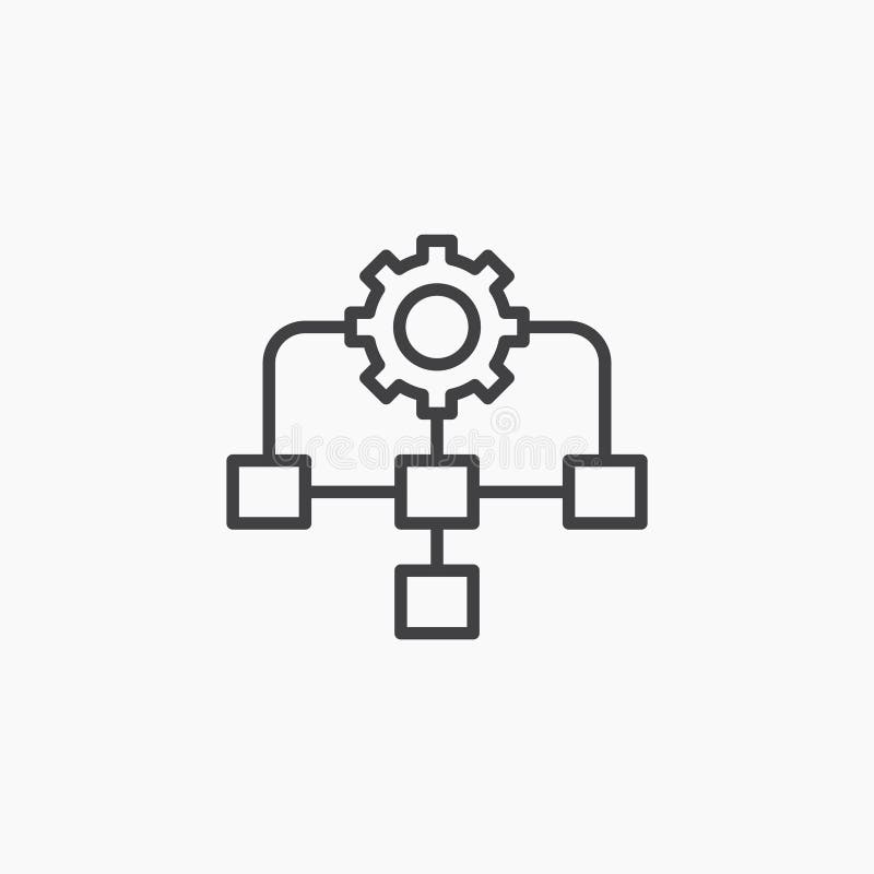 Workflow Process Icon Set. Operations Gear and System Flow Vector ...