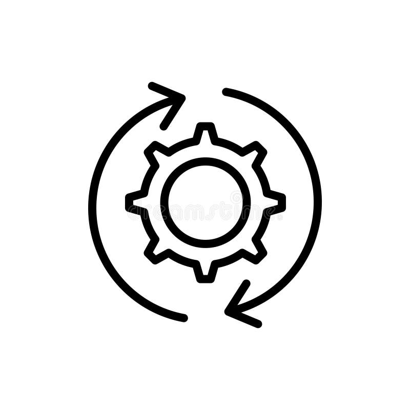 Workflow Process Icon Set. Operations Gear and System Flow Vector ...