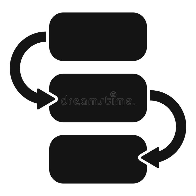 Workflow Process with Three Steps Connected by Arrows Stock Vector ...