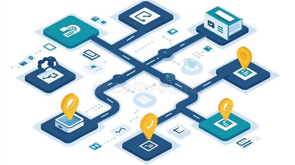Workflow Process Visualization Showcasing Interconnected Steps and Data ...