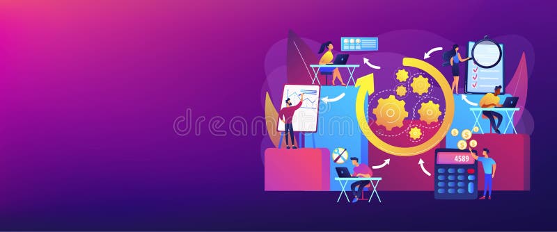 Workflow Processes Concept Banner Header. Stock Vector - Illustration ...