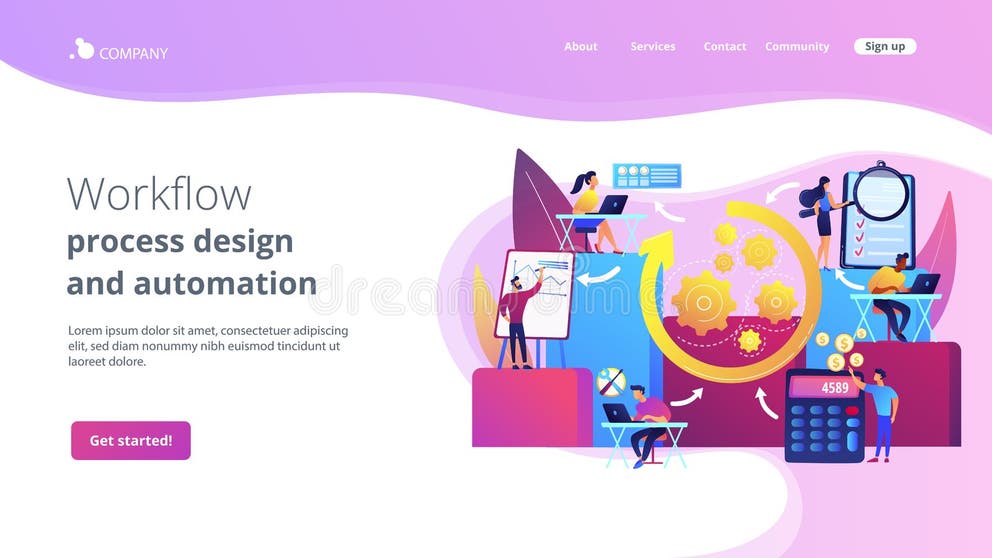 Workforce Automation Landing Page Stock Illustrations – 21 Workforce ...